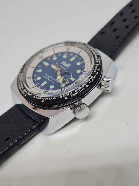 Mortima (H§R) Super Datomatic World Time - NOS (neu) (Neu (gemäss ...