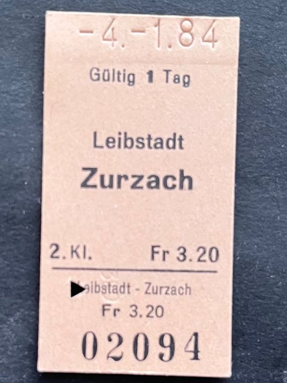 Leibstadt Zurzach/ Billett 1984 (Gebraucht) in Wabern für CHF 2 – mit Lieferung auf Ricardo kaufen