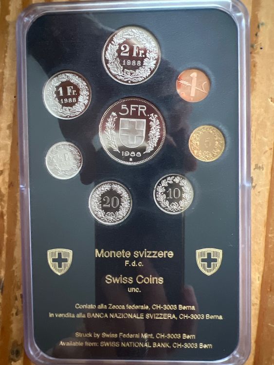 Münzsatz Schweiz 1988 Stempelglanz Stgl. (Neu und originalverpackt) in Bülach für CHF 25 – mit ...