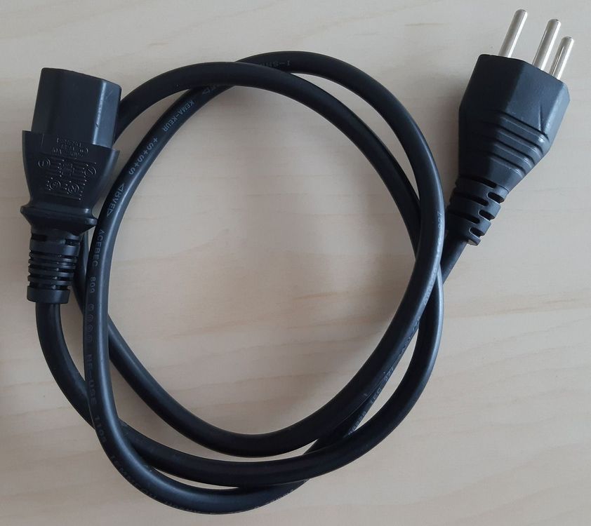 1 m Netzkabel / Stromkabel CH-Stecker | Kaufen auf Ricardo