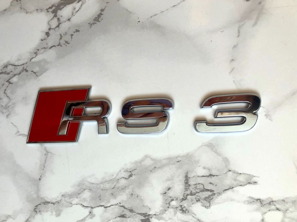 Original Audi Logo (Front und Heck) Chrome + RS3 Emblem (Gebraucht) in ...