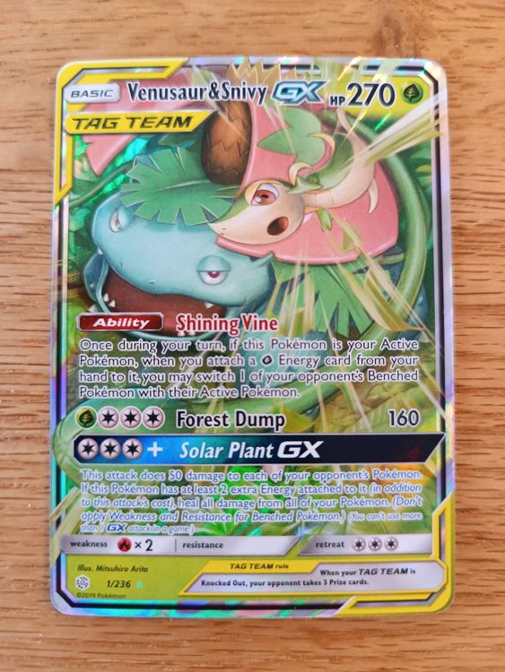 Venusaur & Snivy Tag Team GX 1/236 Cosmic Eclipse Ultra Rare | Kaufen ...