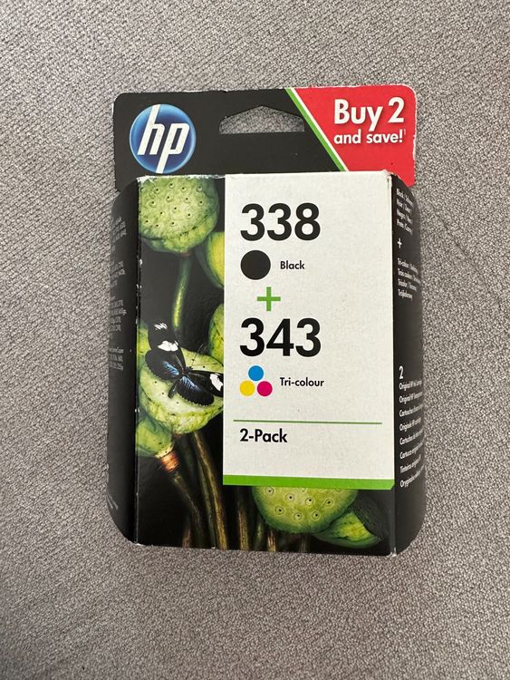 Original HP Tinte Patrone 338 schwarz & 343 Tri-Colour (Neu und ...