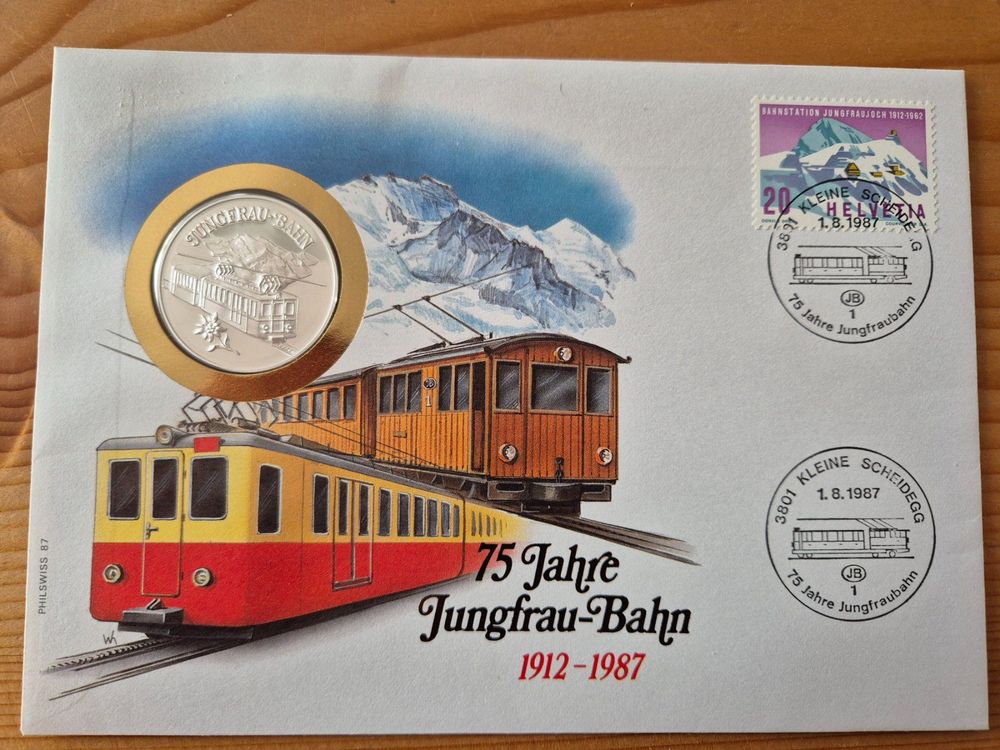 CH-Numisbrief 75 Jahre Jungfrau Bahn 999,9 Silber gem. Bild (Gebraucht) in Oberuzwil für CHF 9 ...