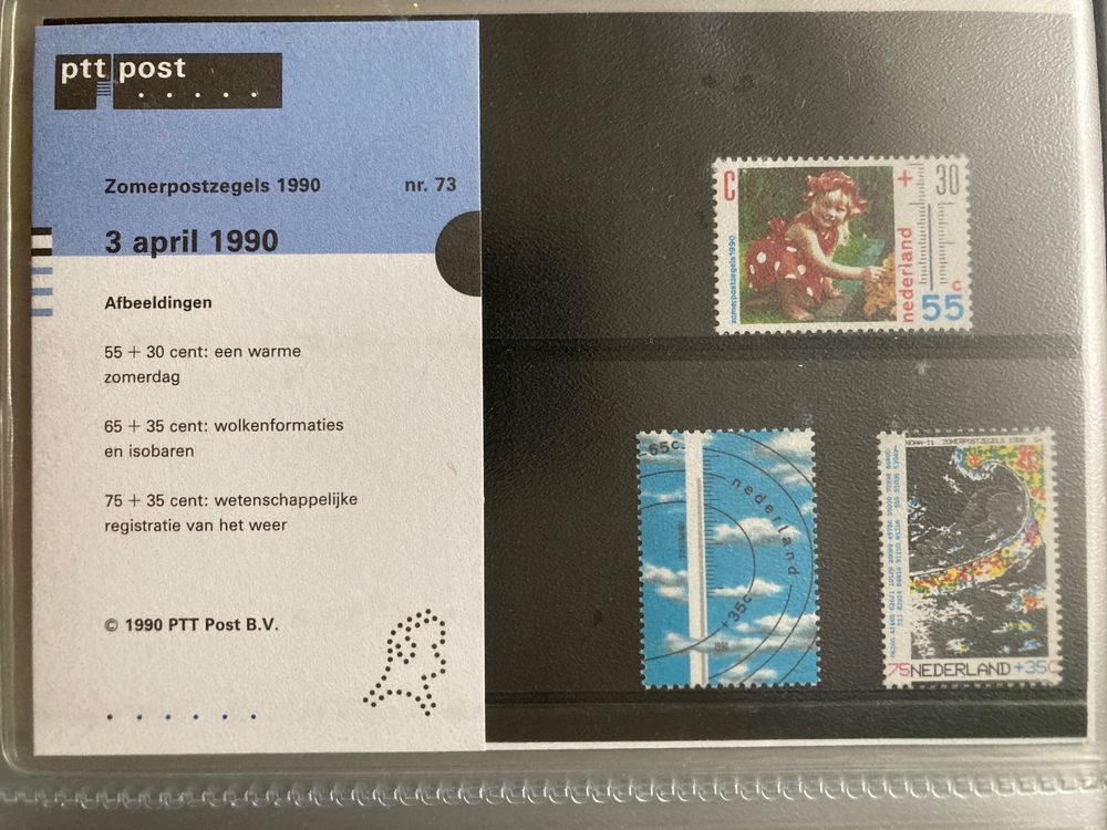 PTT MAPJES NIEDERLANDE 1990 NR.73** WETTERKARTE ISOBAREN (Neu (gemäss ...