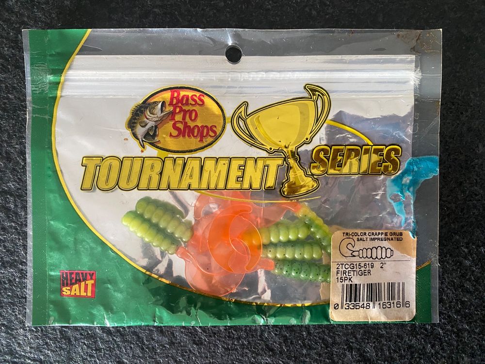 Bass Pro Shops Tri-Color Crappie Grub Gummiköder (Neu (gemäss ...