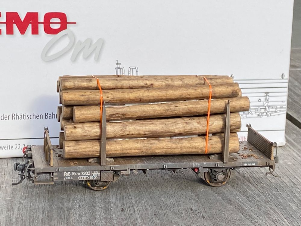 RhB Bemo 0m 9464 102 Kk-w 7302 Holztransportwagen | Kaufen auf Ricardo