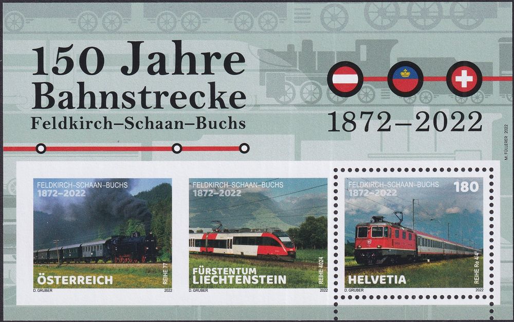 2022, Nr.1924B Sonderblock (Bahnstrecke) postfrisch **. (Gebraucht) in ...