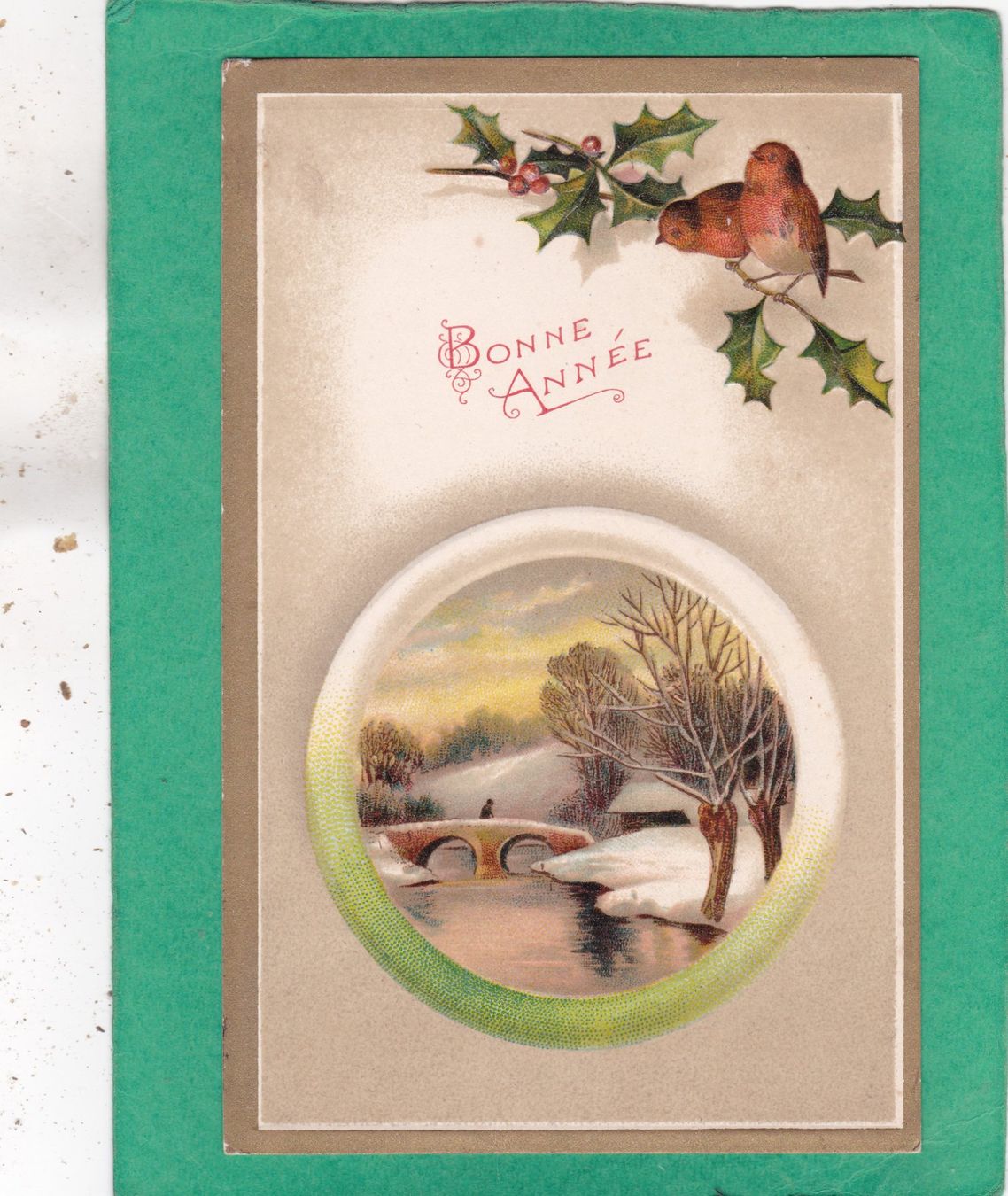 Kitsch Landschaft Vögel Bonne Année Reliefkarte 1915 (Gebraucht) in ...