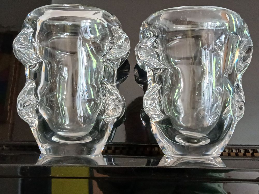 1 Paar hohe und schwere Kristallvasen Val St-Lambert 60er (Gebraucht ...