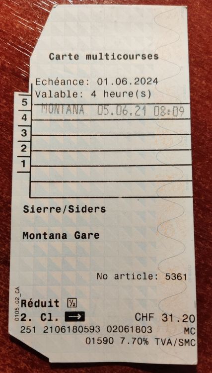Carte multicourses Sierre - Montana (Gebraucht) in Martigny für CHF 15 ...