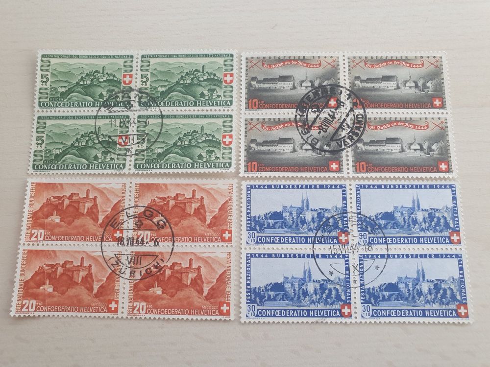 PP Serie 1944 im 4er Block, Zentrumsstempel, Kat 155.- (Gebraucht) in Burgdorf für CHF 11.1 ...