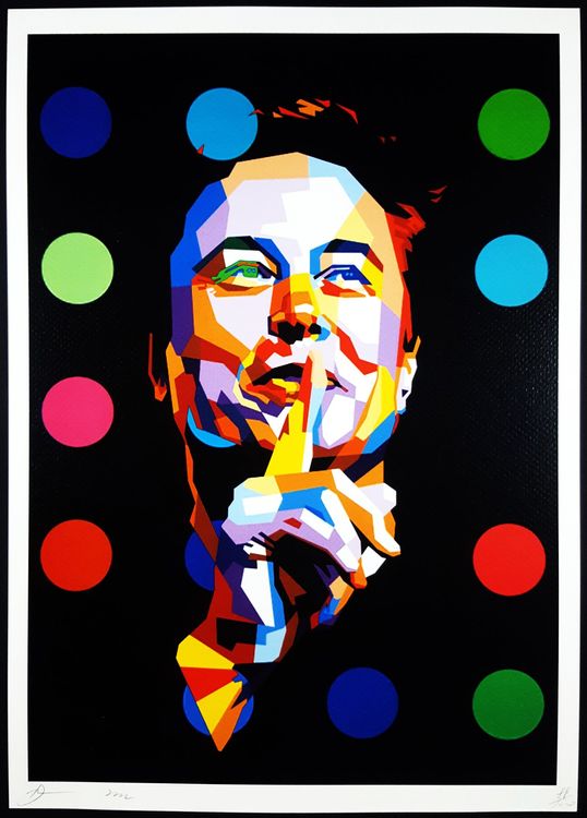 Death NYC Ltd Ed Graffiti Pop Art Druck " Hirst Elon Musk (Neu (gemäss ...