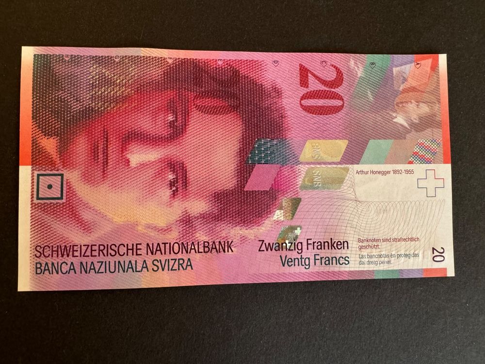 20-Franken-Note der 8. Banknotenserie (Neu (gemäss Beschreibung)) in ...