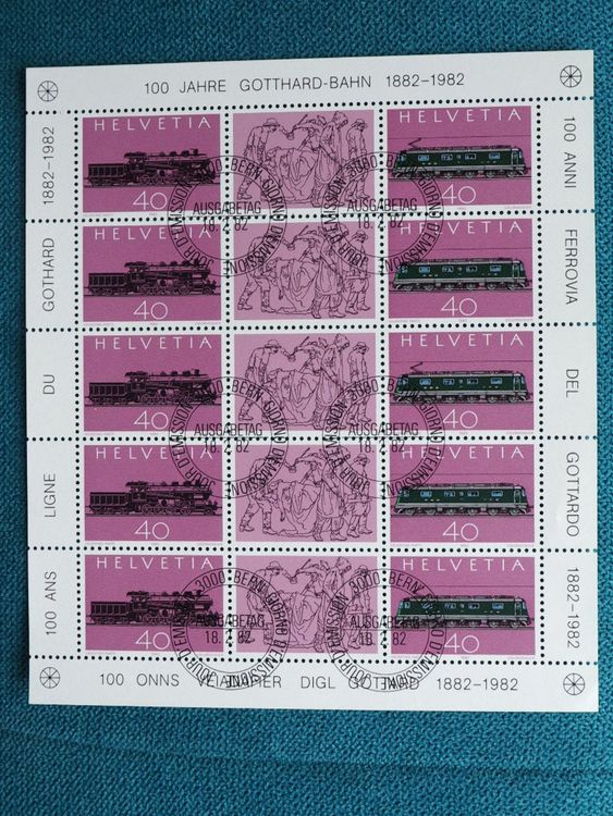 Briefmarken Kleinbogen Gotthardbahn (Gebraucht) in Rapperswil SG für CHF 1 – mit Lieferung auf ...