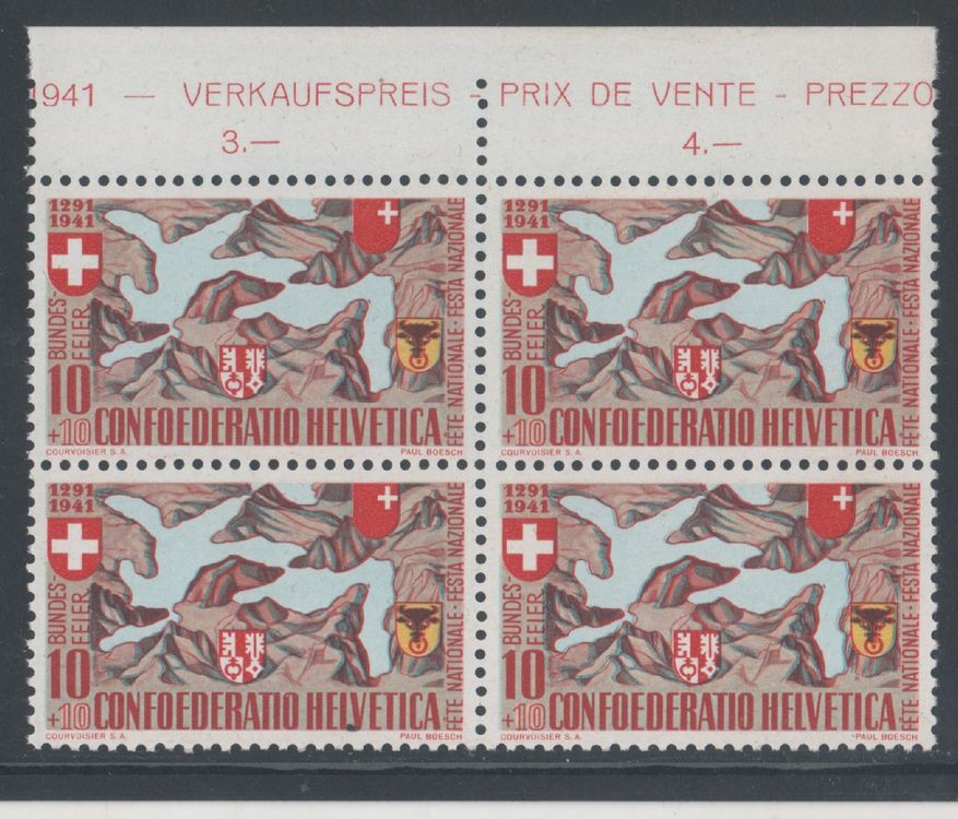 Viererblock PP 13 mit Rasterfehler Morse-N 13.4.09c, ** | Kaufen auf Ricardo