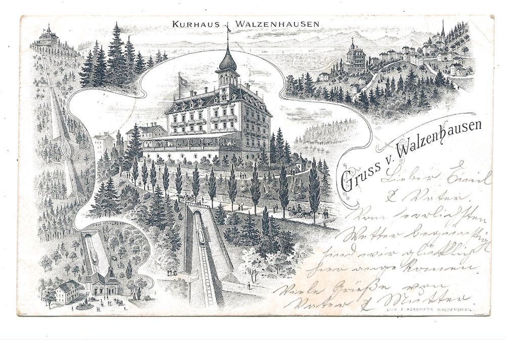 Gruss aus Walzenhausen (AR) Kurhaus - Vorläufer-Litho 1904 | Kaufen auf Ricardo