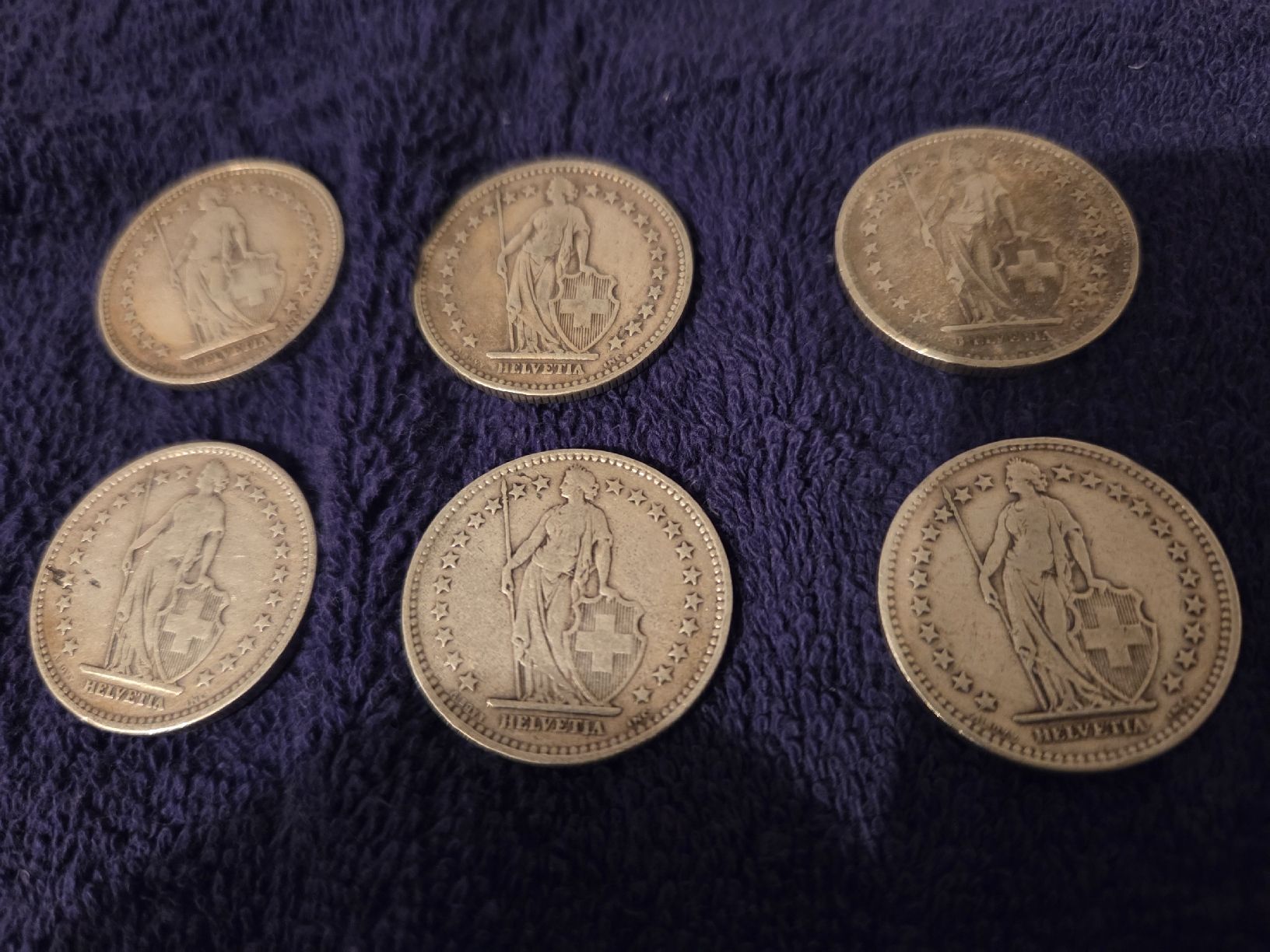 6 Stk. Fr. 2.-- Silbermünzen/ 1920 (Gebraucht) in Burg im Leimental für CHF 50 – mit Lieferung ...