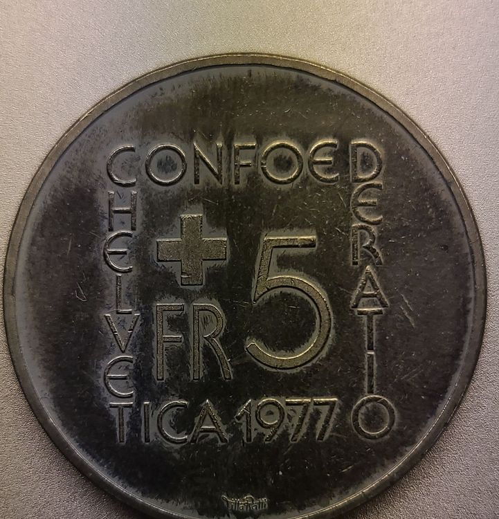 5 Franken 1977 Confoederatio Helvetica (Gebraucht) in Oberhofen Thun'see für CHF 5 – mit ...