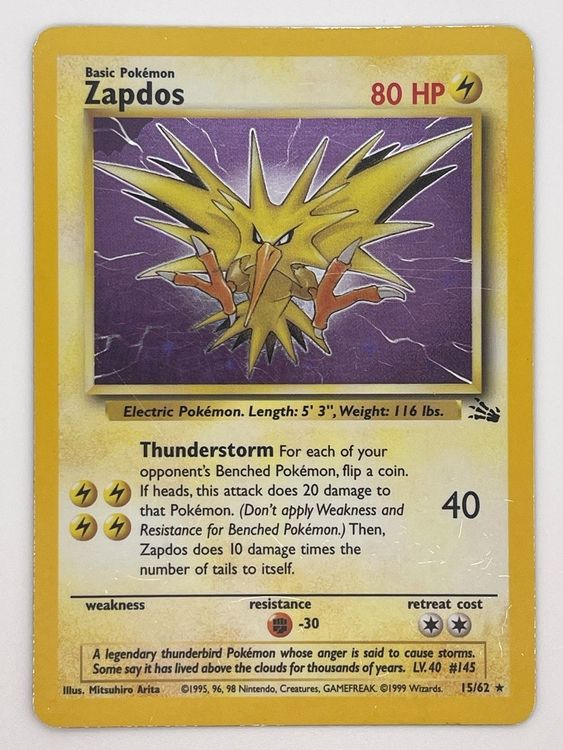 Zapdos 15/62 Holo Rare Pokémon Fossil (Neu (gemäss Beschreibung)) in Uster für CHF 20 – mit ...