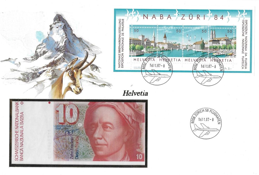 Notenbrief 10.00 Fr (Helvetia) 1987 | Kaufen auf Ricardo