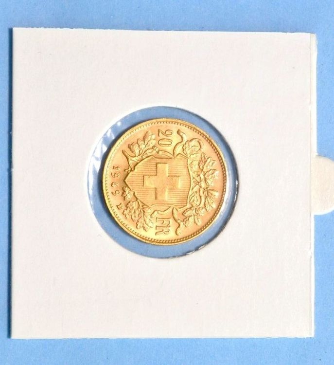 20--er Vreneli 1949----Abart 90° verdreht (Gebraucht) in Oberglatt ZH für CHF 1190 – mit ...