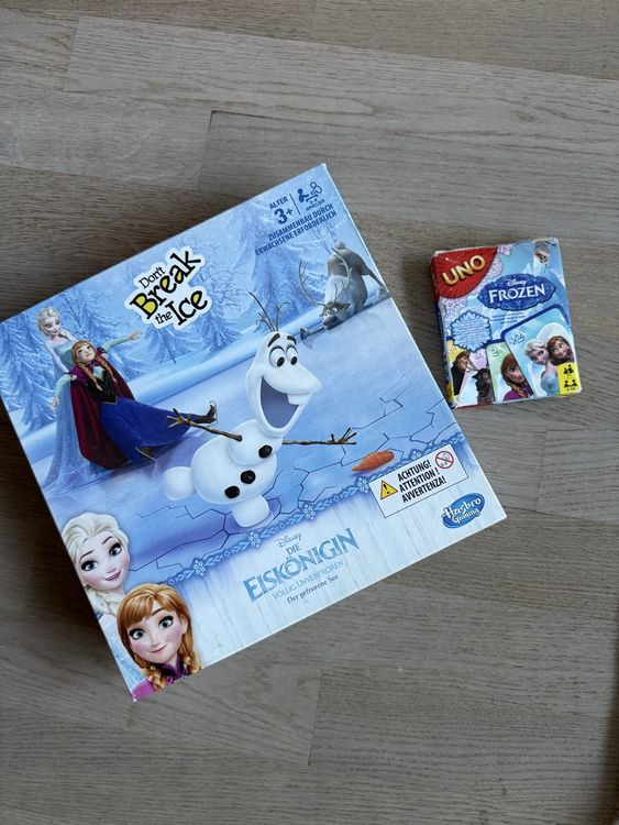 2 Spiele Eiskönigin/Frizen: Break the ice + Uno (Gebraucht) in Rubigen ...