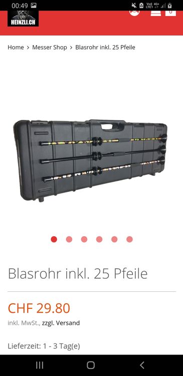 Blasrohr (Neu und originalverpackt) in Henggart für CHF 35 – mit Lieferung auf Ricardo kaufen