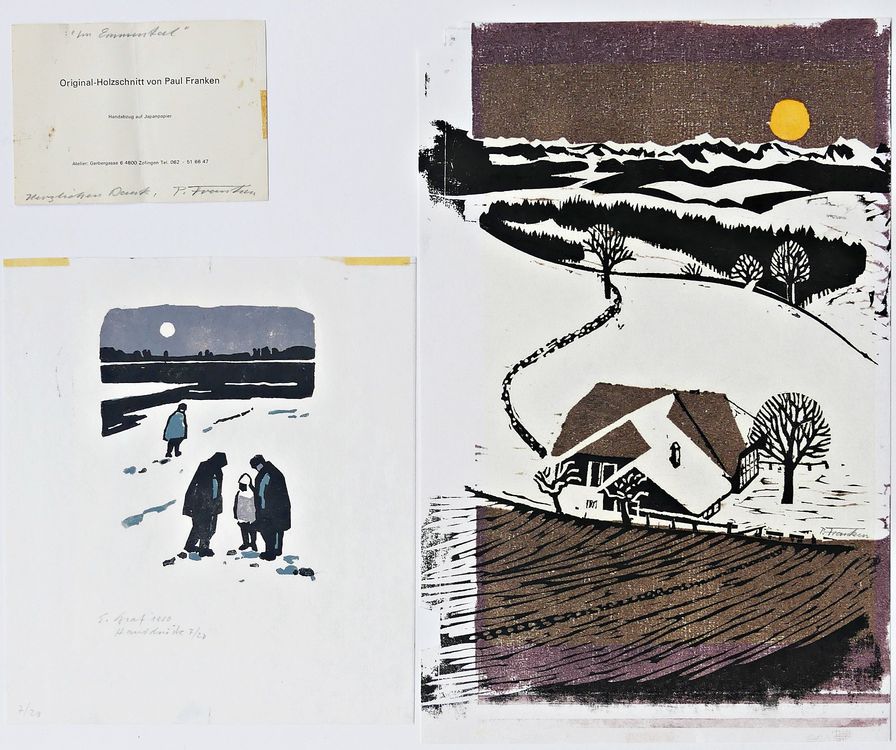 Zwei Holzschnitte signiert von Ernst Graf & Paul Franken! (Gebraucht ...