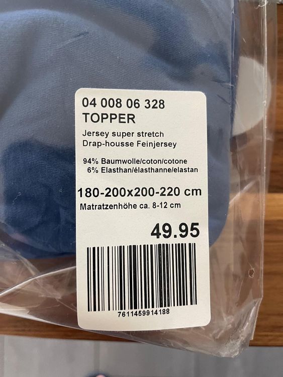 Topper Jersey super stretch blau 180-200*200-220 (Neu und ...