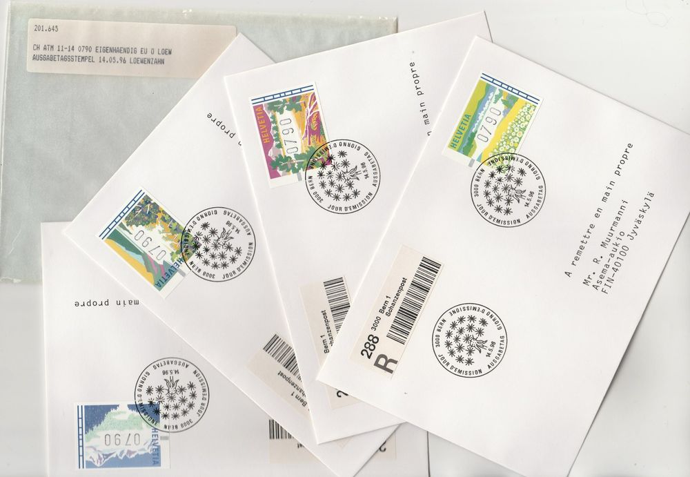 ATM Nr. 11 - 14 FDC 4x hochfrankiert mit 0790 (Gebraucht) in Oberglatt ...