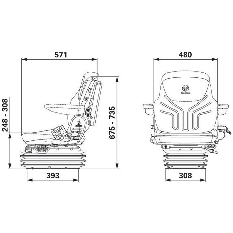 Sitz Maximo L Stapler, Stoff Blau-Schwarz Grammer MSG95A/72 (Neu und ...