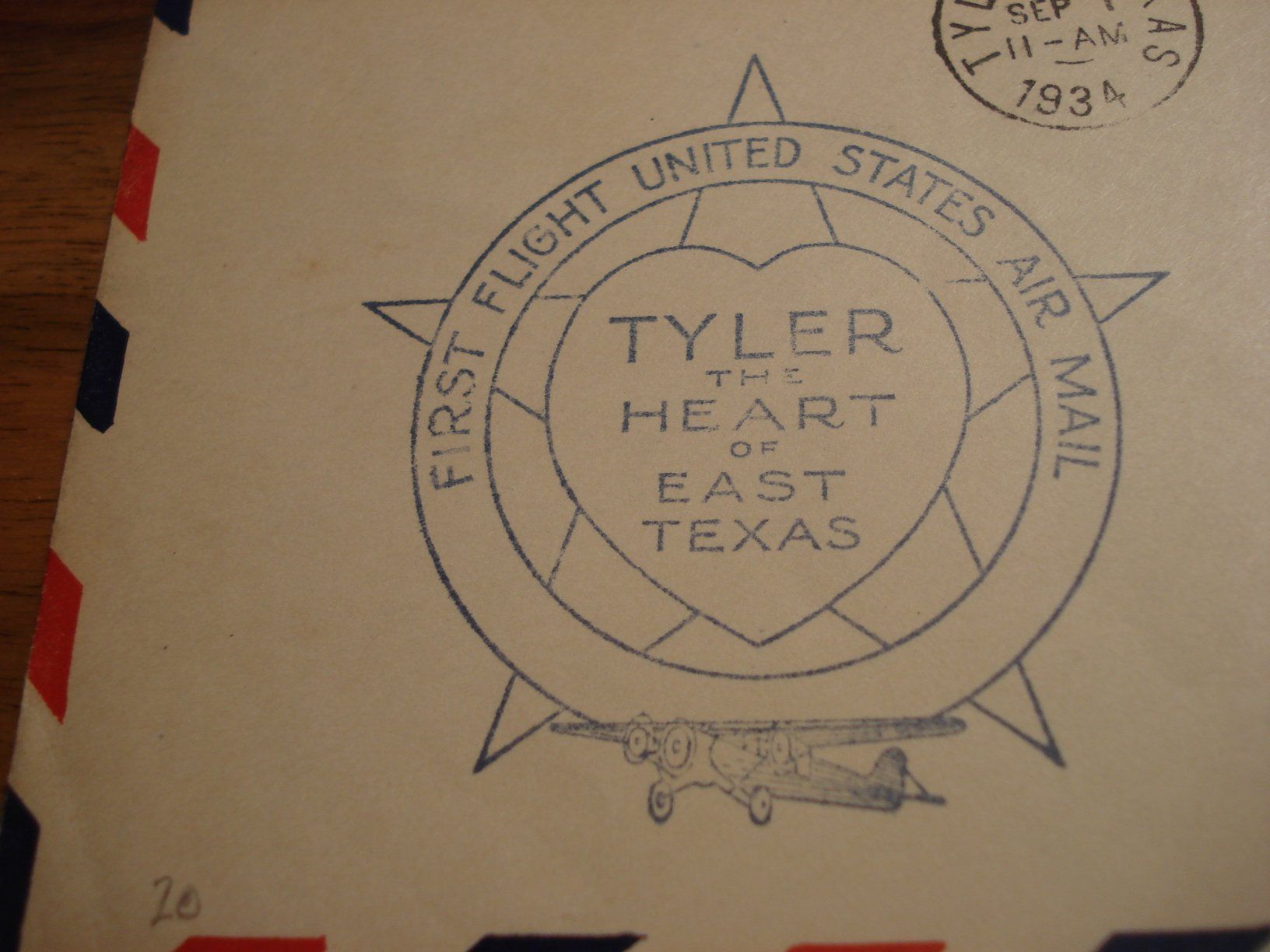 USA 1934, Brief First Flight Tyler the Heart of East Texas (Gebraucht ...