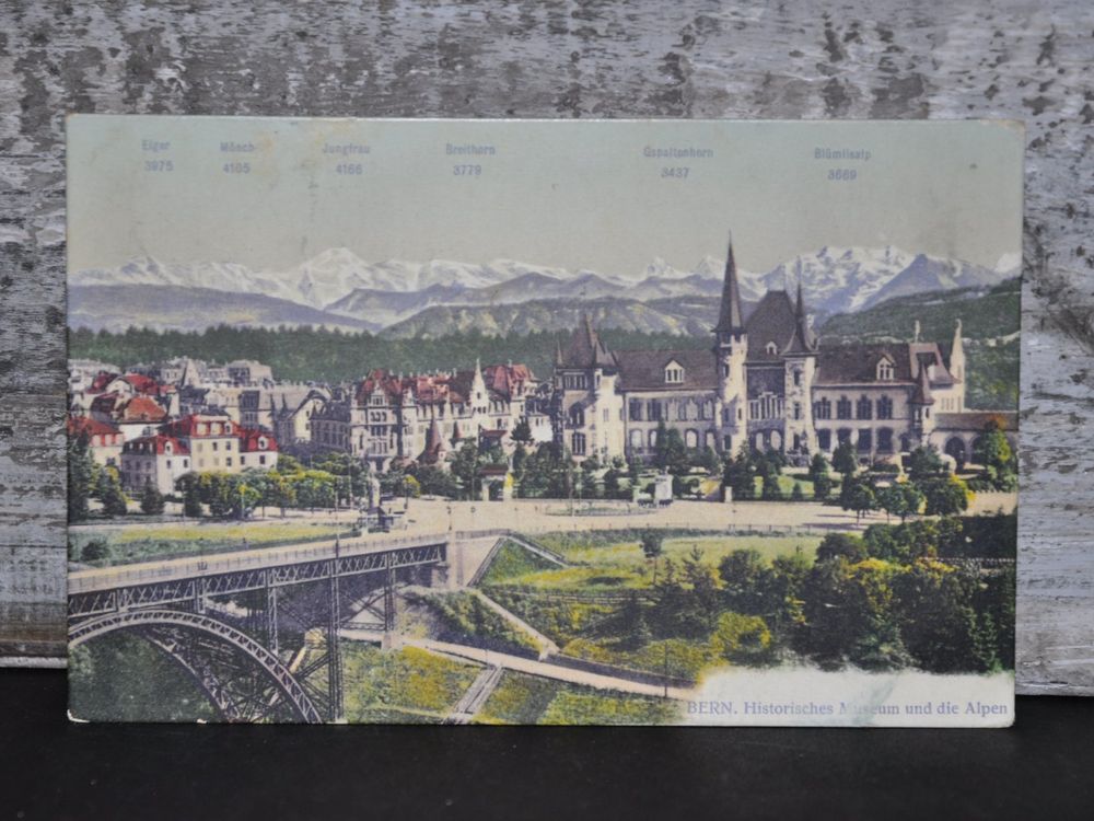Antike AK Bern Historisches Museum und die Alpen, 1910 (Gebraucht) in Boll für CHF 0.3 – mit ...