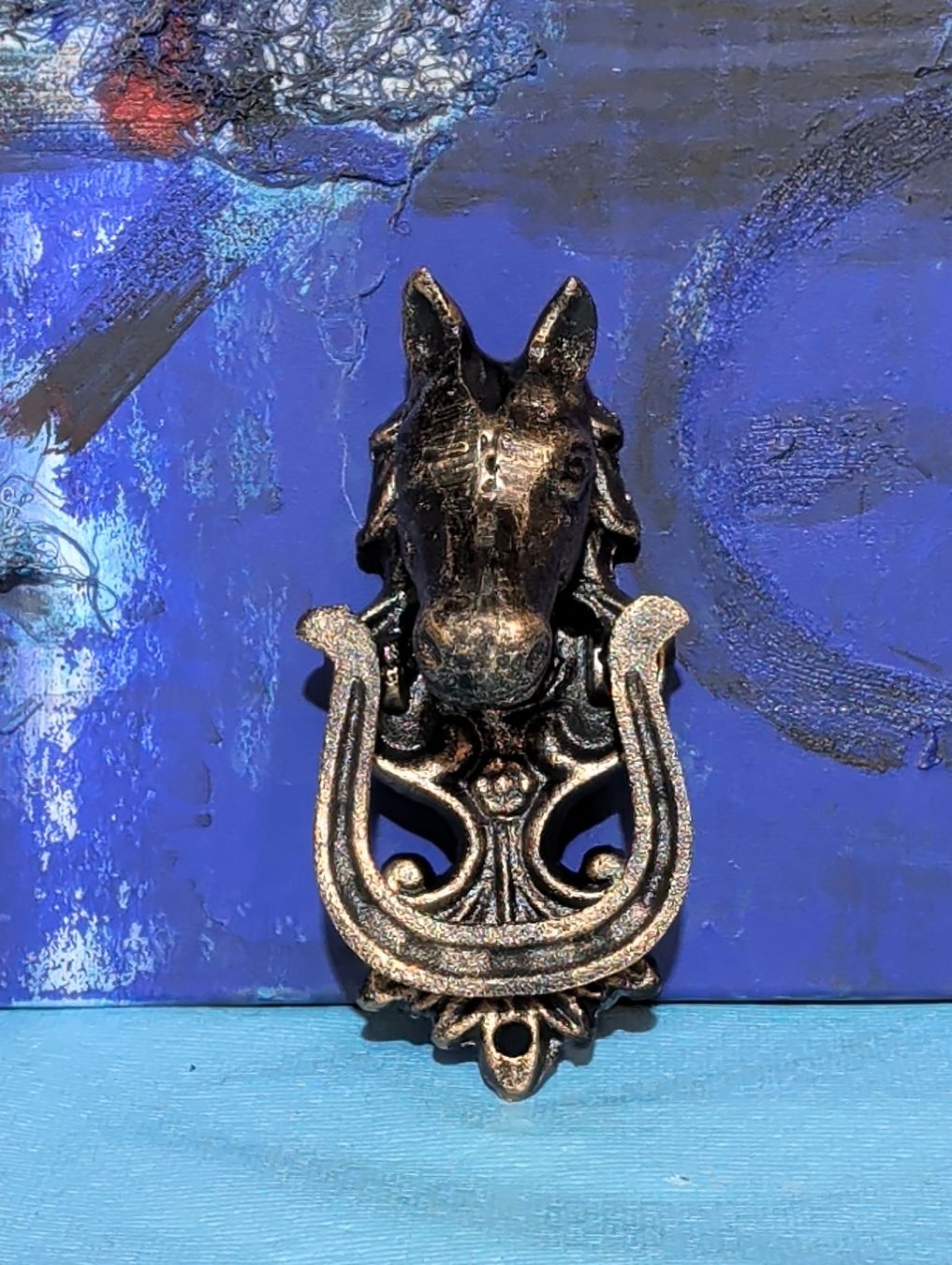 PFERDE KOPF TÜRKLOPFER AUS METALL ,VINTAGE DEKO GLÜCK 🐴 ( (Gebraucht ...