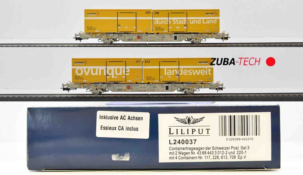 Liliput L24037 Containerwagen-Set der Schweizer Post SBB OVP (Gebraucht ...