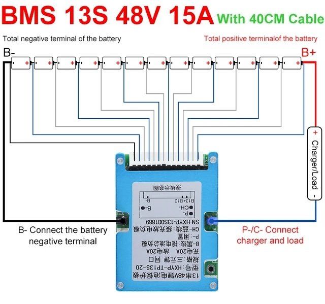 BMS 13S 48V 15A Lmo Ternäre Li-Ionen-Lithium 18650 Batterie (Neu (gemäss Beschreibung)) in für ...