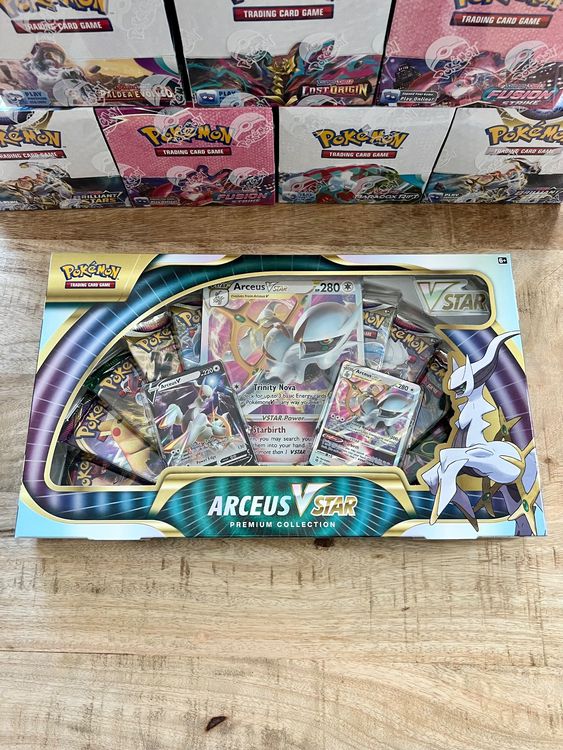 Pokemon Arceus Vstar Premium Collection mit 10 Booster (EN) (Neu und originalverpackt) in ...