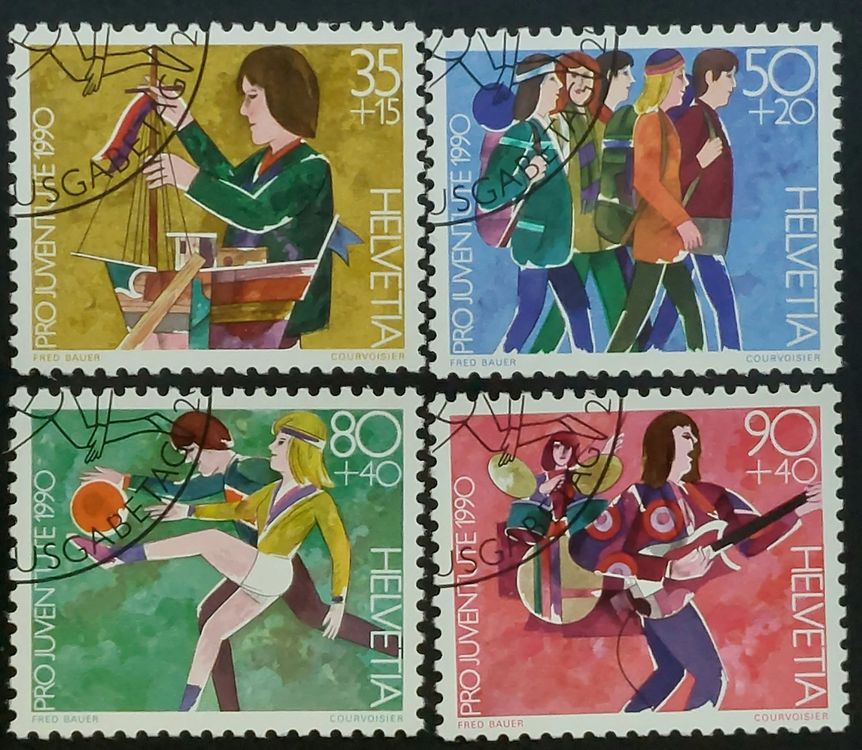 1990 Pro Juventute J315-J318 ʘ ET Stempel, gummiert Kat 5.- (Neu (gemäss Beschreibung)) in ...