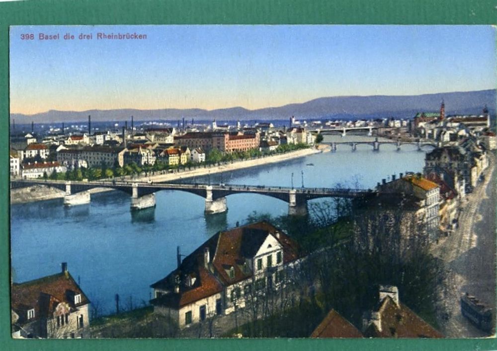 Basel - die drei Rheinbrücken, 1919 (Gebraucht) in Sargans für CHF 1 – mit Lieferung auf Ricardo ...