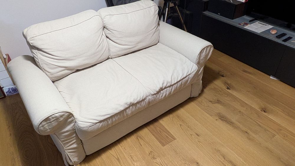 Schlafsofa Ikea, hellbeige, 2er Sofa mit Bettfunktion | Kaufen auf Ricardo