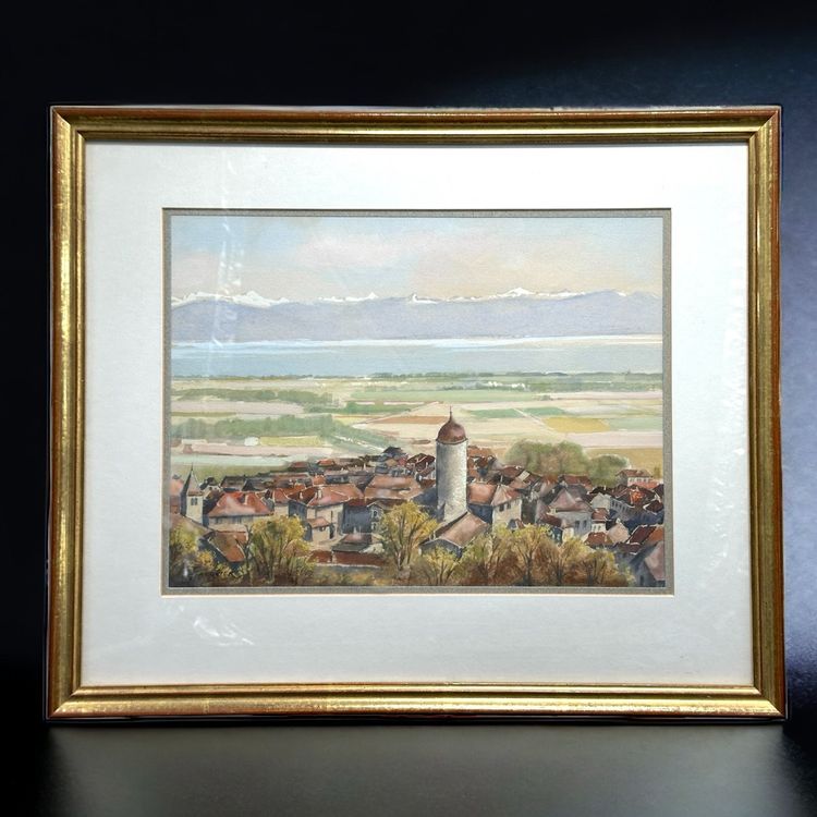 Aquarelle sur papier Falquier (XXe, CH) | Kaufen auf Ricardo