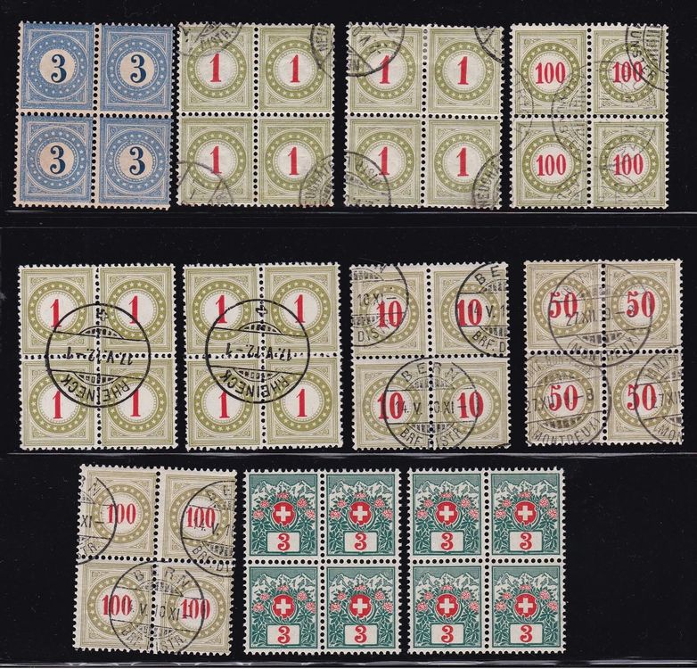 11 Stk. CH Viererblocks "Portomarken" | Kaufen auf Ricardo