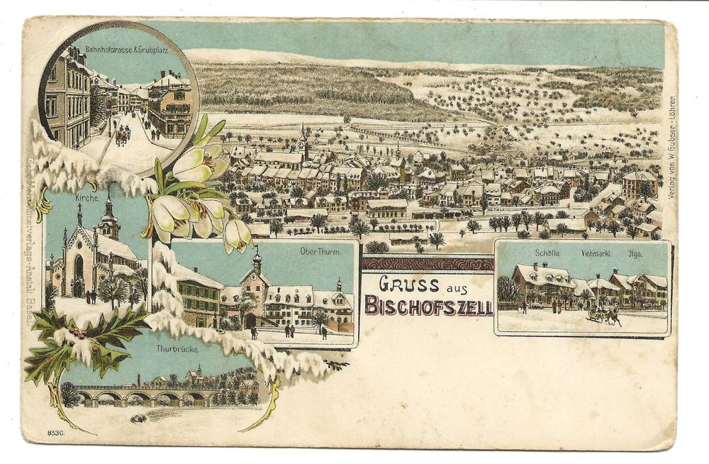 Gruss aus Bischofszell (TG) seltene Winter-Litho - 1901 | Kaufen auf Ricardo
