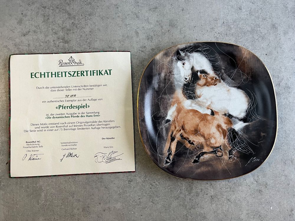 ROSENTHAL Hans Erni Sammelteller PFERDESPIEL - neu | Kaufen auf Ricardo