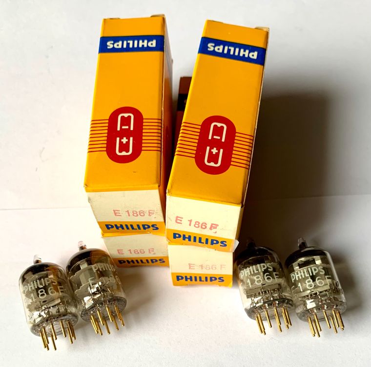 4 Röhren / Radioröhren E186F / 7737(Pentode auch NF),Philips (Neu ...