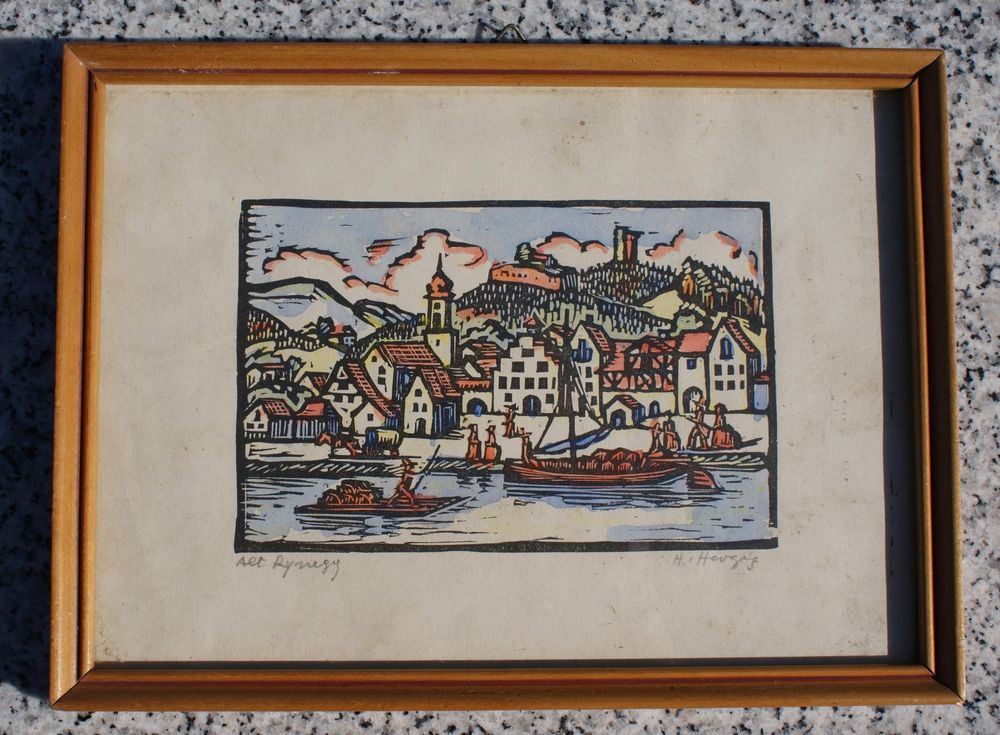 Herzig Heinrich Rheineck, Holzschnitt, alt Rynegg coloriert? (Gebraucht) in Herisau für CHF 48 ...