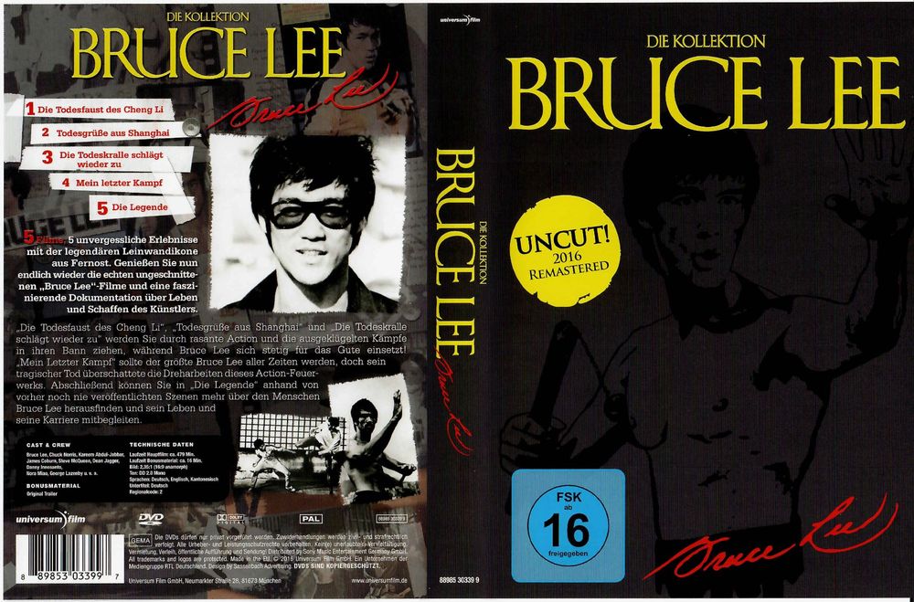 Bruce Lee 2016 UNCUT Remastered, Die Kollektion 5 DVDs NEU (Neu (gemäss ...