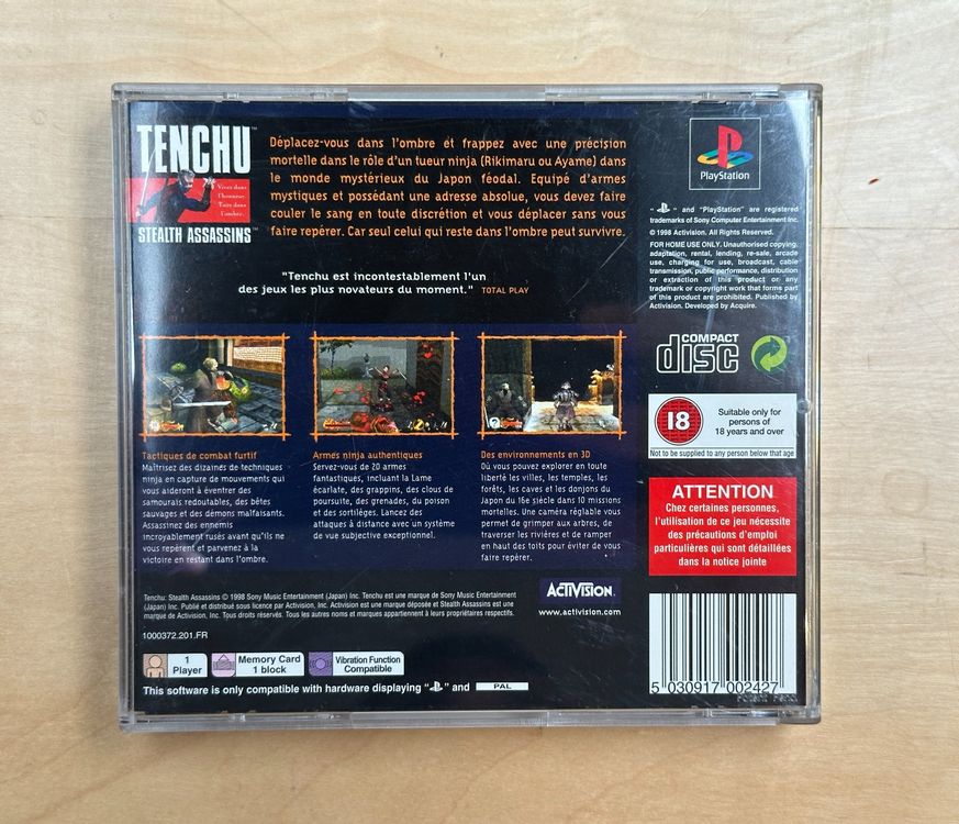 Tenchu - PlayStation 1 - PAL - 100% FR | Kaufen auf Ricardo