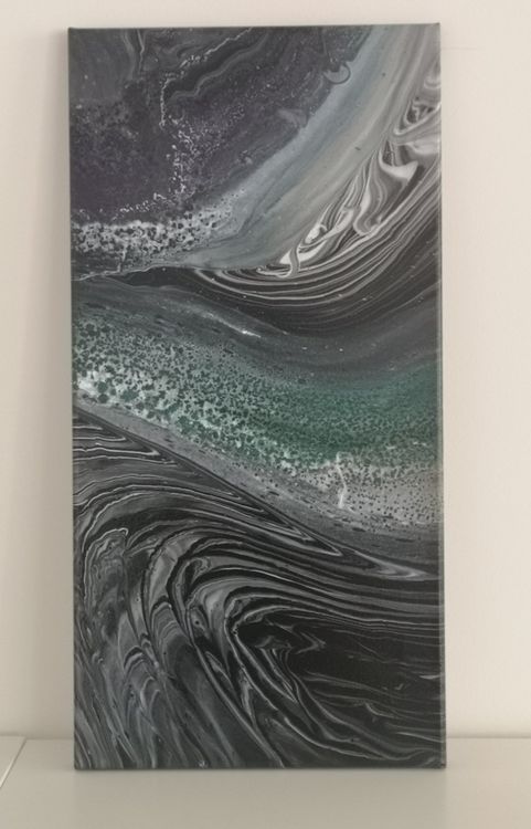 Pouring Bild auf Leinwand, 30 x 60 cm, Unikat | Kaufen auf Ricardo